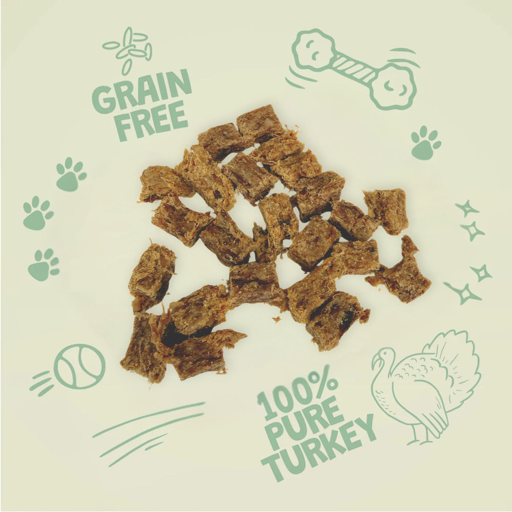 Turkey Pure Meat Dog Treats (200g Refill Pack) | Dewkes Natural Dog Food