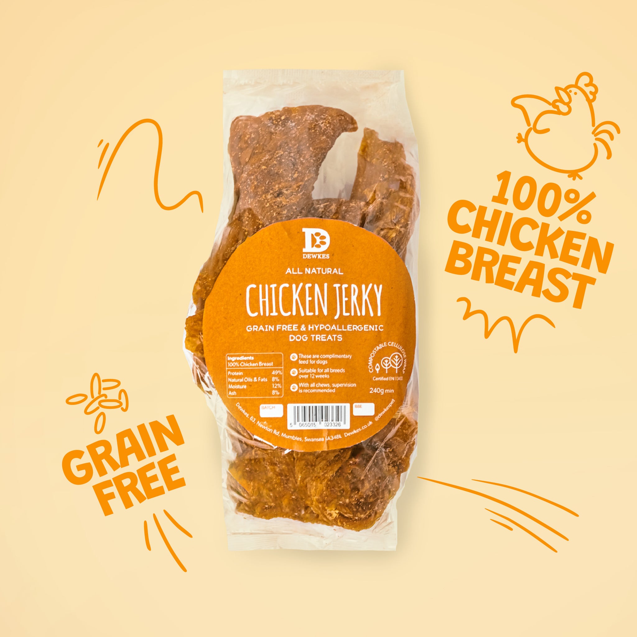 Chicken Jerky – Natural Pure Chicken Dog Treat | Dewkes Natural Dog Food
